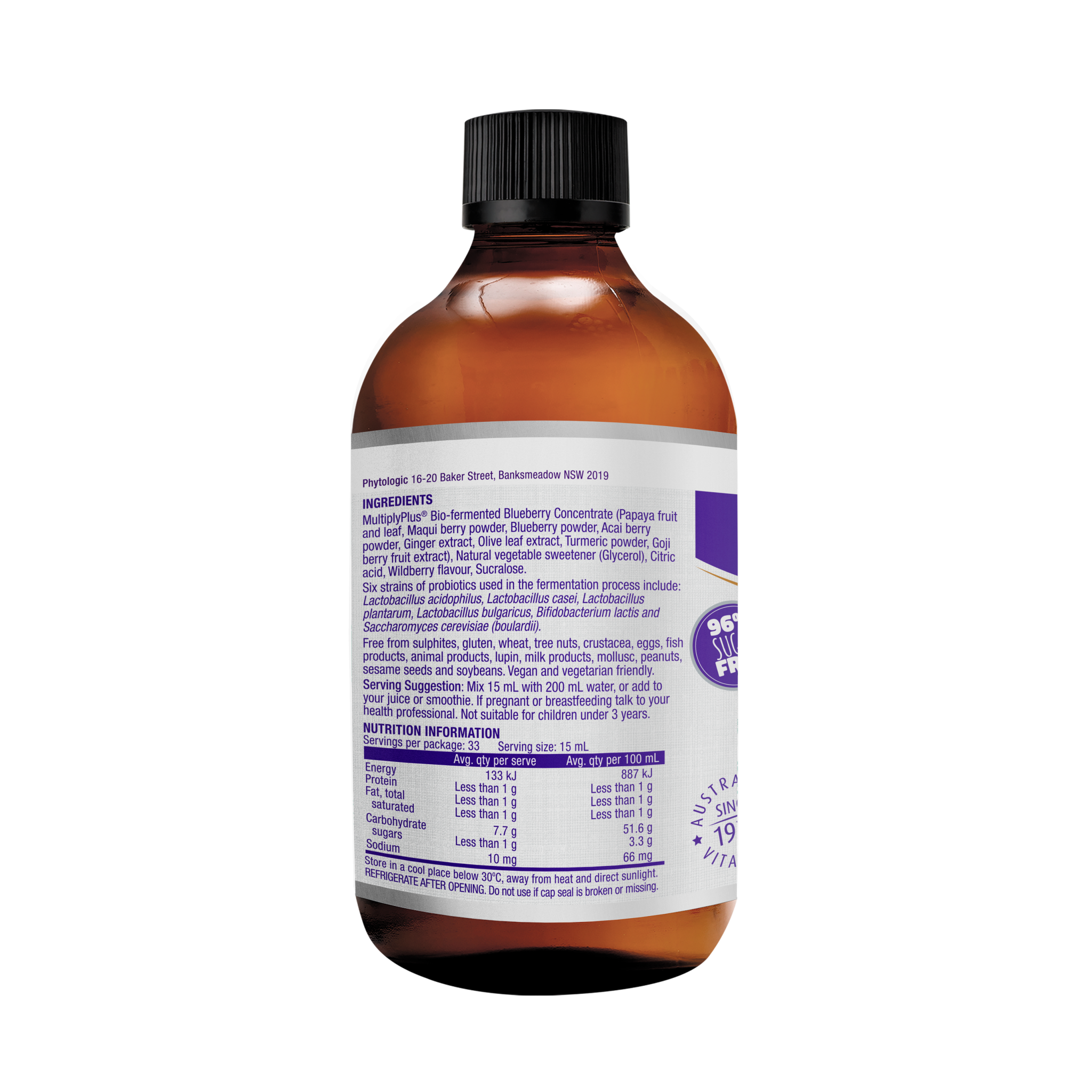 Bio-Fermented Blueberry with Papaya, Acai, Goji and Maqui 500 mL ...