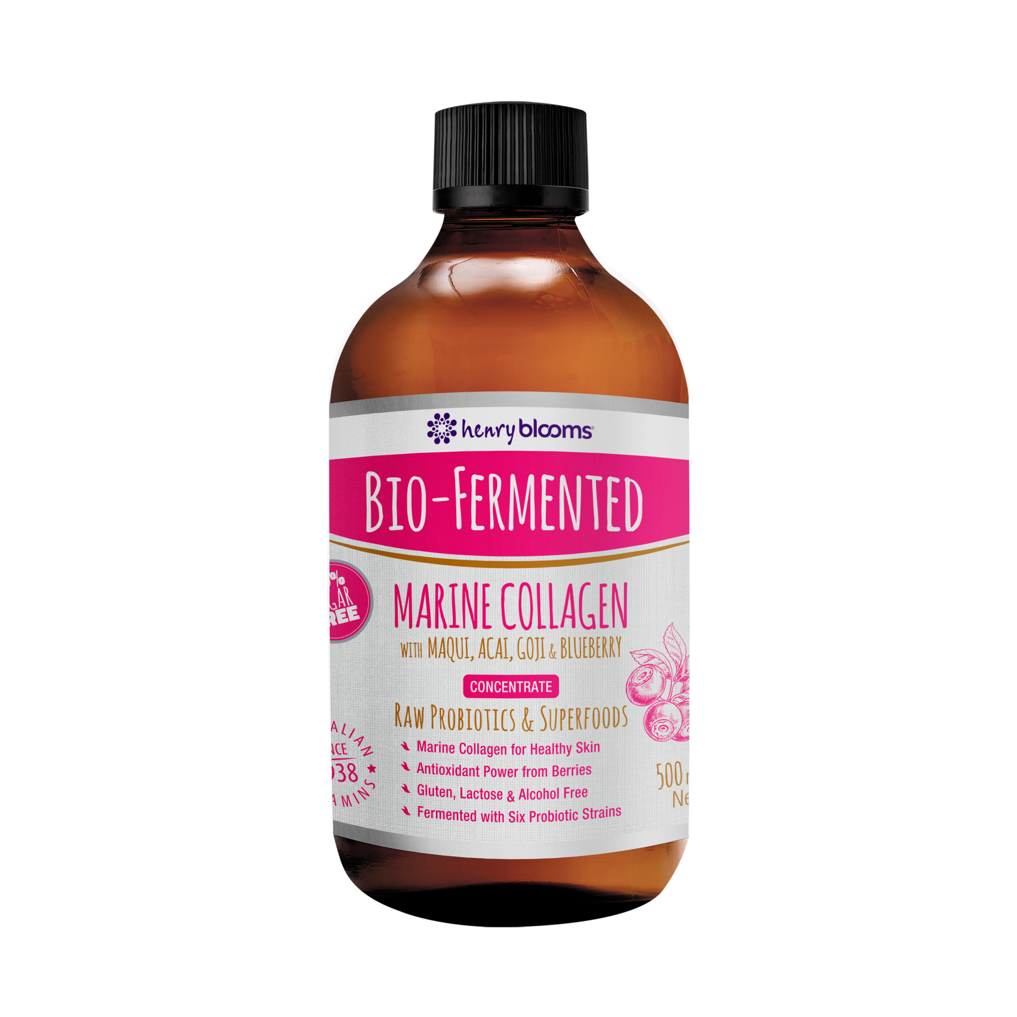 Bio-Fermented Marine Collagen with Maqui, Acai, Goji and Blueberry 500 ...