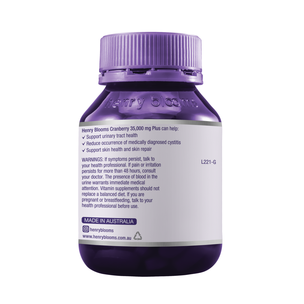 Cranberry 35,000mg Plus 30 vegetarian capsules – Henry Blooms