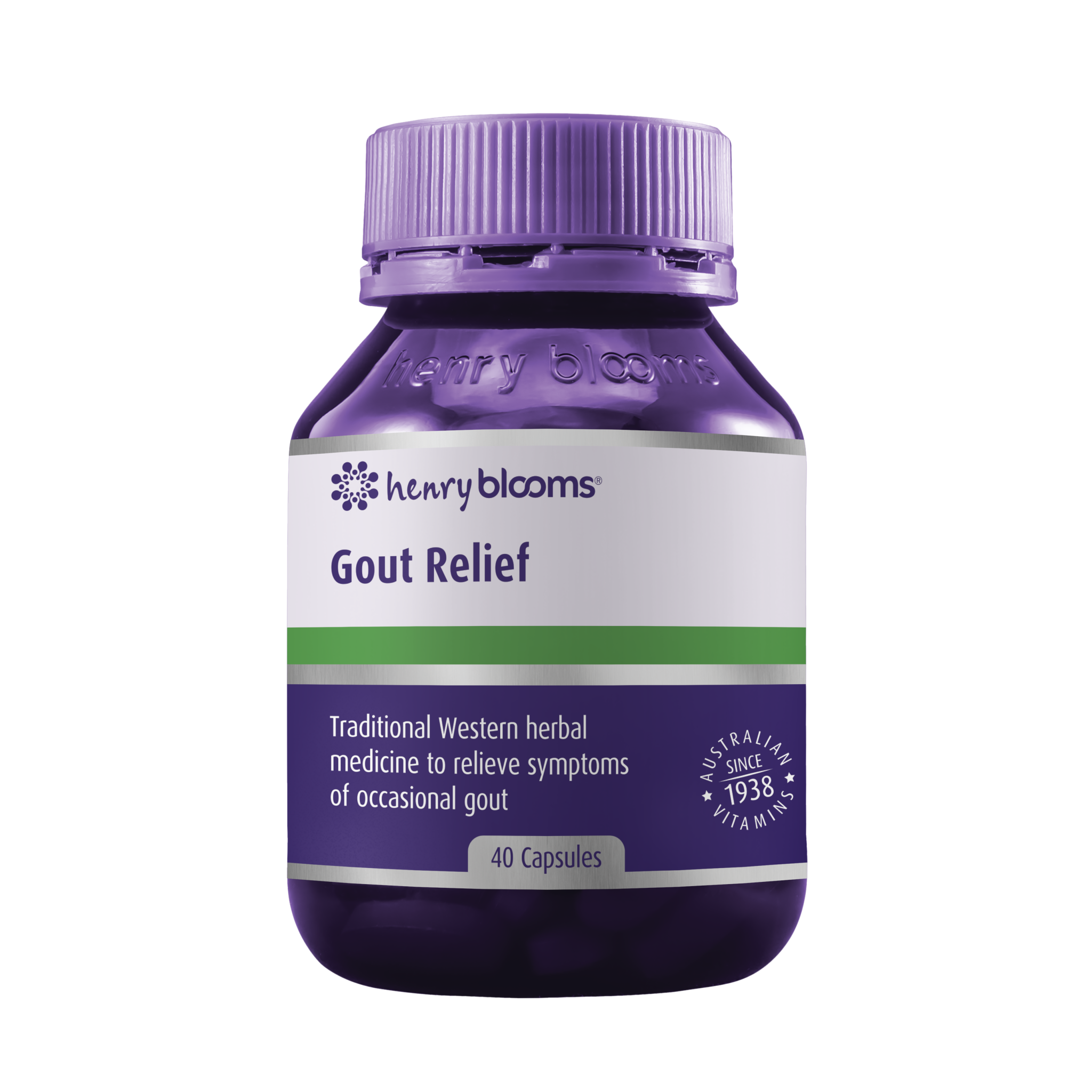 Gout Relief 40 vegetarian capsules – Henry Blooms
