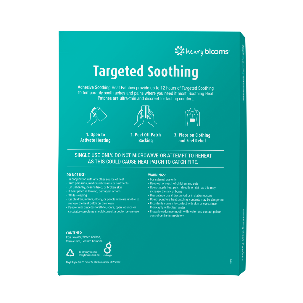 Soothing Heat Patches 5 Single Use Patches – Henry Blooms