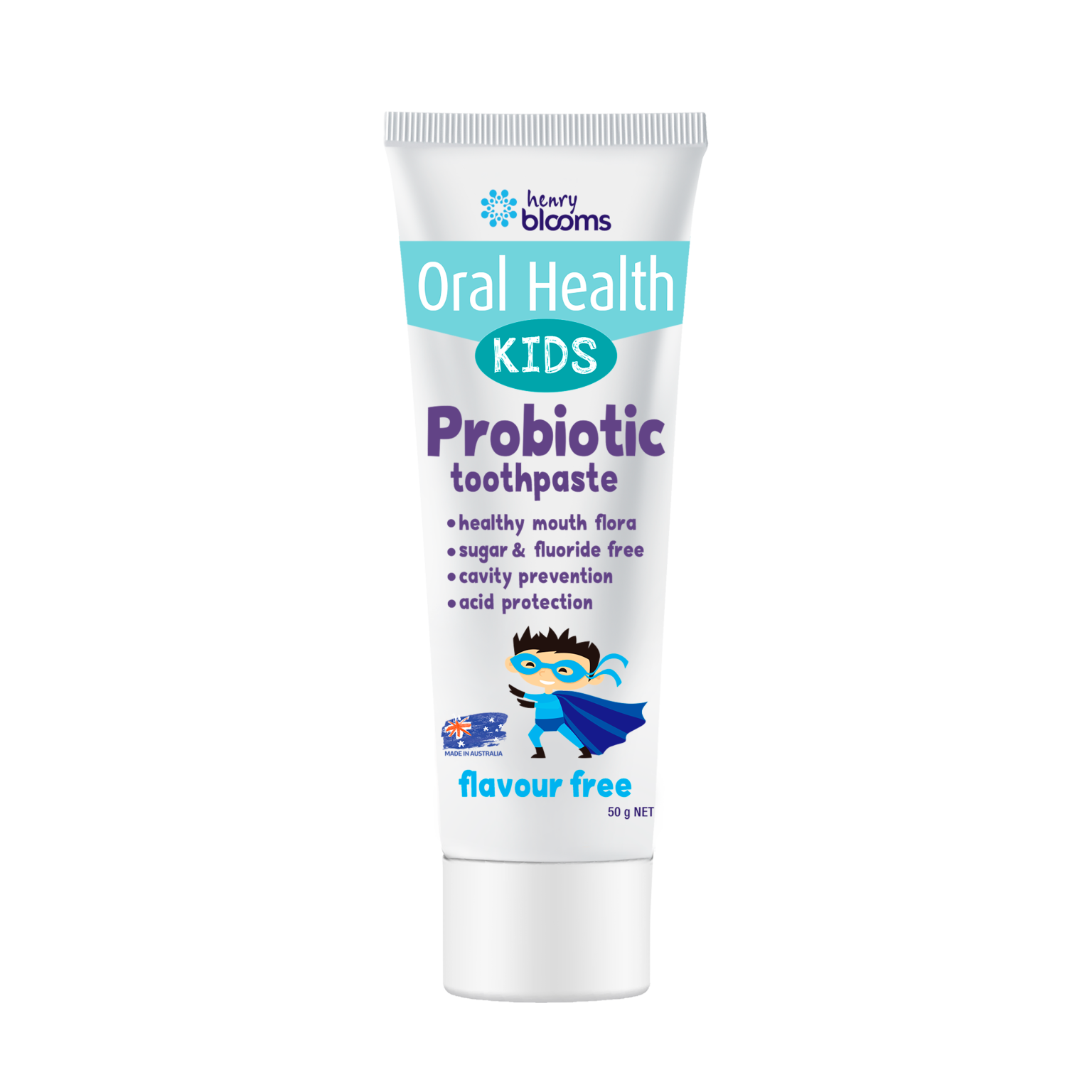 Kids Probiotic Toothpaste – Flavour Free 50 g – Henry Blooms