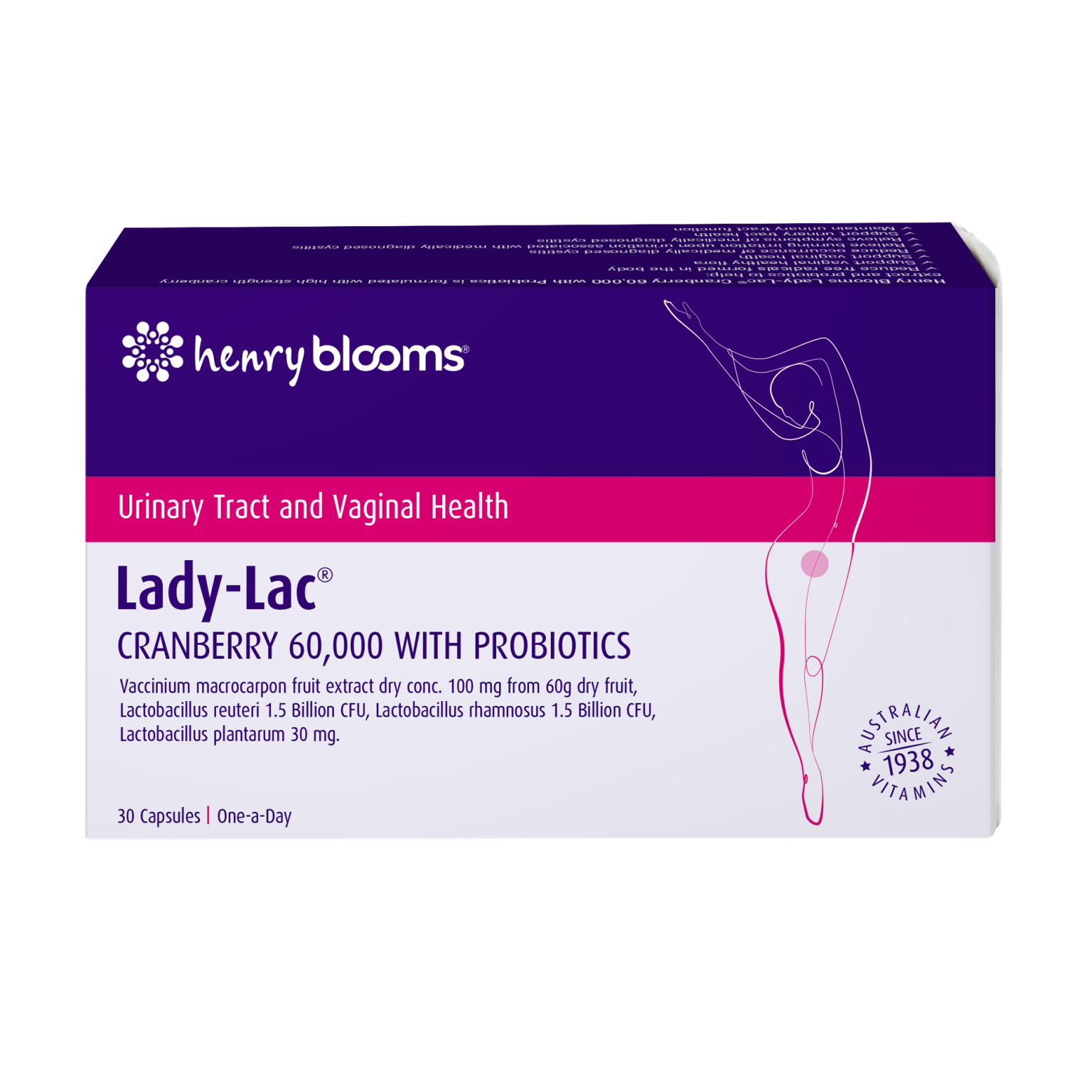 Lady-Lac® Cranberry 60,000 with Probiotics 30 capsules – Henry Blooms