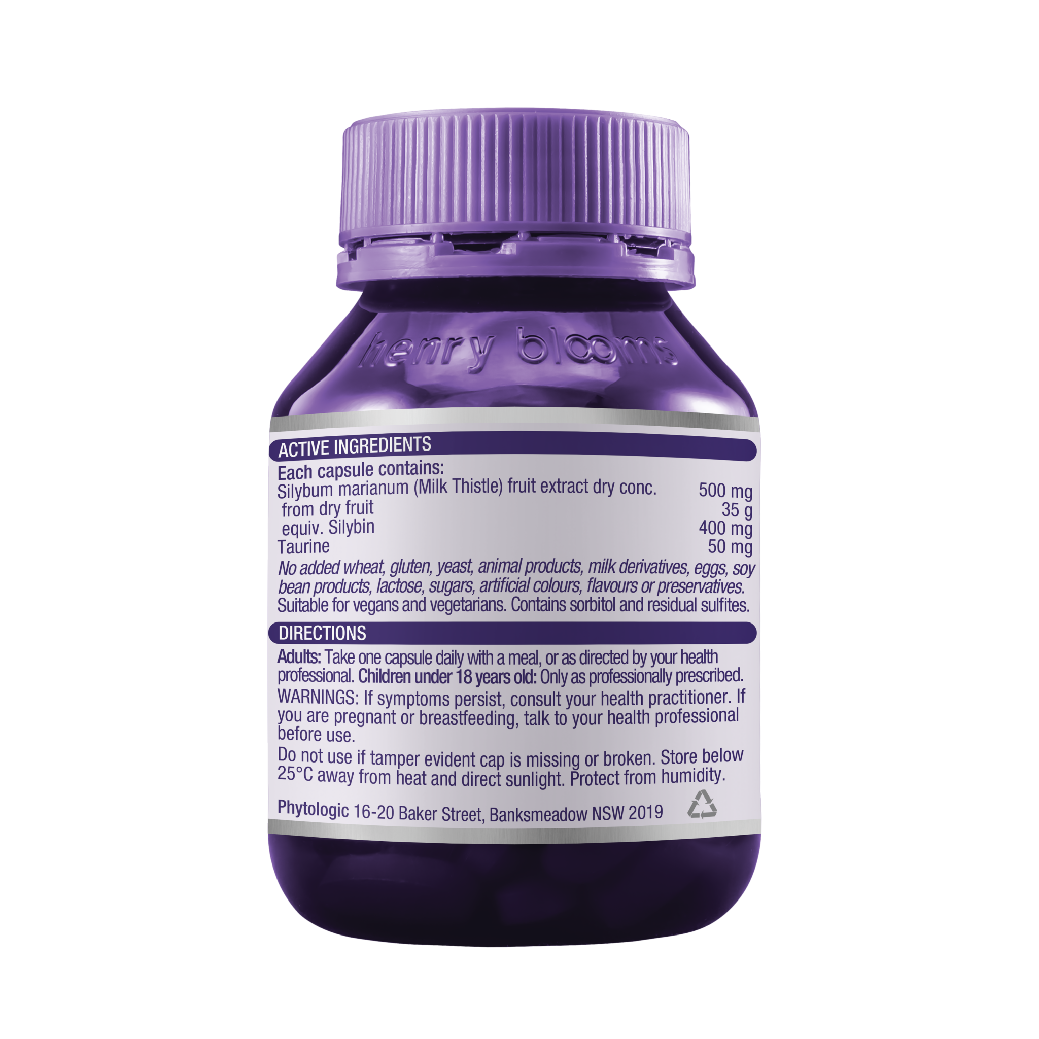 Liver Health Milk Thistle Plus 60 vegetarian capsules – Henry Blooms