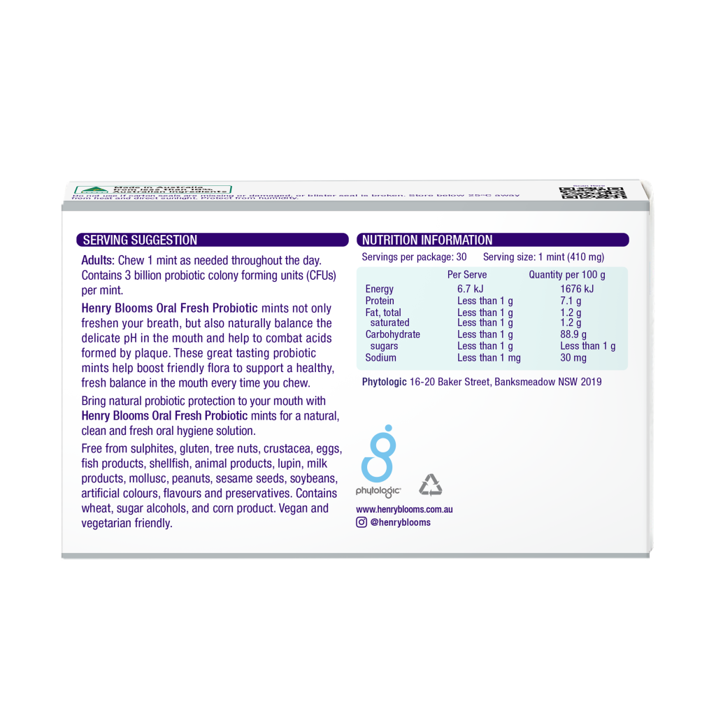 Oral Fresh Probiotic 30’s – Henry Blooms