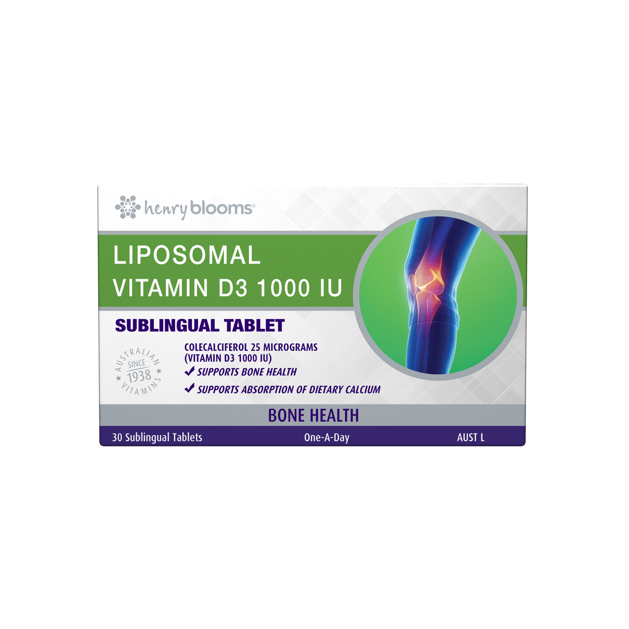 HB Liposomal Vitamin D3 1000IU Sublingual Tablet 30s – Henry Blooms